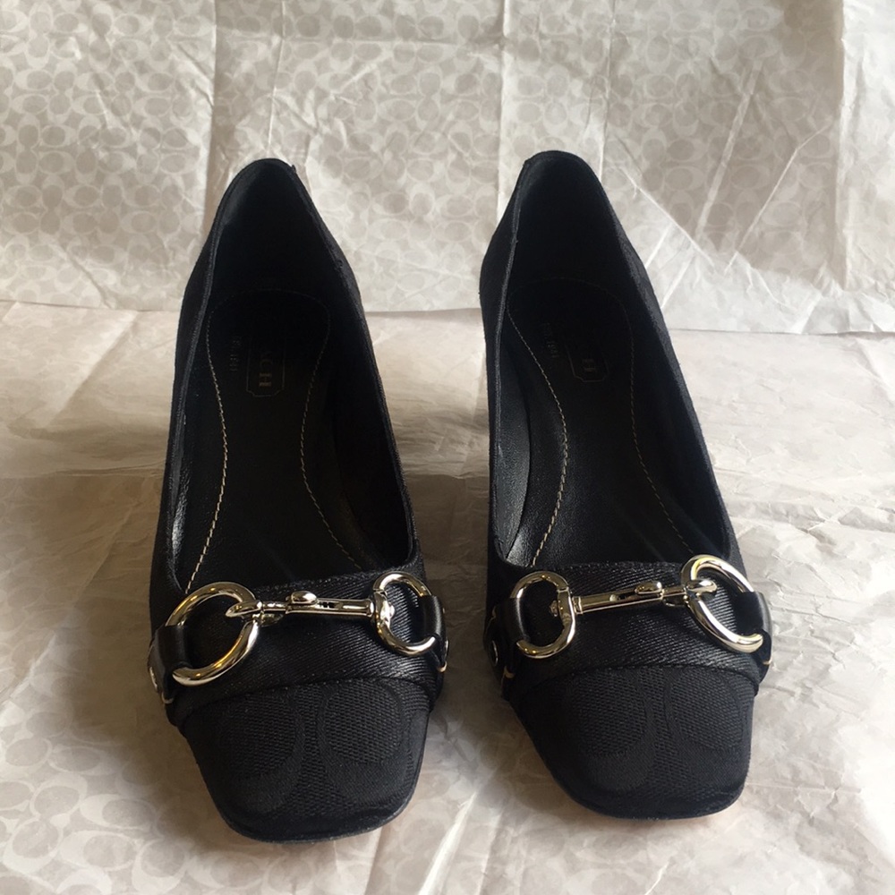 Coach Natalia Sig Black/Blu Womens Pump Size 6.5 M - Gem